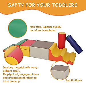 TOLEAD Toddler Foam Climbing Set Indoor - Kids Climb & Crawl Soft Activity Playset - Toddler Climber Gymnastics Equipment for Walking in Balance