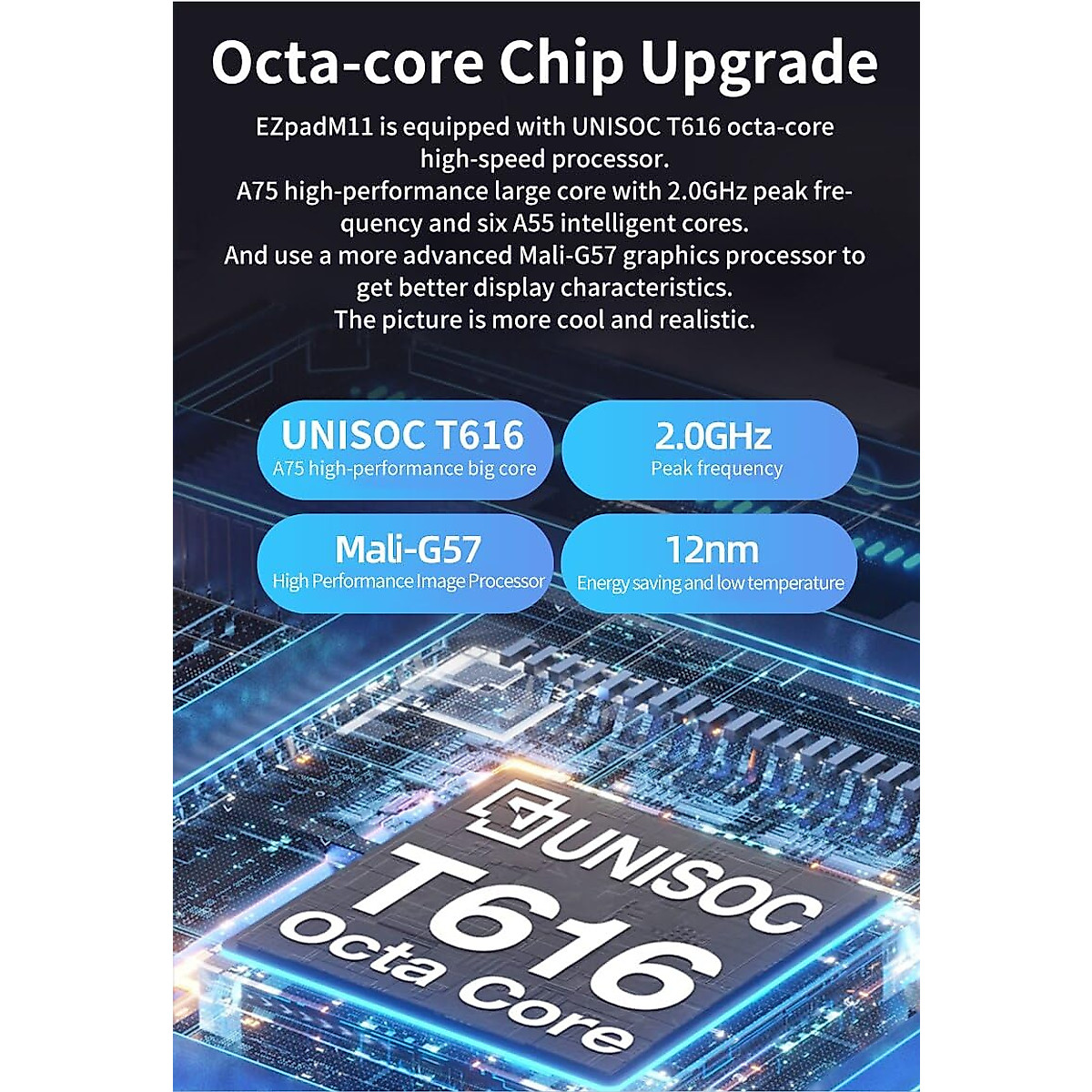 AXCID Jumper EZpad M11 10.5 Inches Android 12 8GB RAM 128G ROM UNISOC T616 13.0MP Rear +5.0MP Front Camera 4G LTE Students Entertainment 7000mAH Android Tablet PC