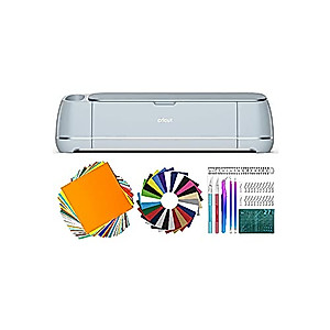 Cricut Maker 3 with Heat Transfer Vinyl Sheets, Permanent Adhesive Backed Vinyl Sheets and Weeding Craft Tool Set Bundle (4 Items)