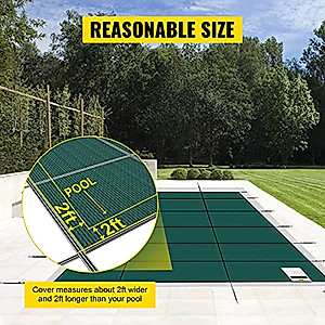 Happybuy Pool Safety Cover Fits 20x40ft Rectangle Inground Safety Pool Cover Green Mesh Solid Pool Safety Cover for Swimming Pool Winter Safety Cover
