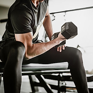 CAP Barbell Cast Iron Hex Dumbbell Weights (Pair), Black, 5 lb