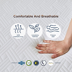 King Size Mattress,10/12 inch Memory Foam Mattress Medium Firm Mattresses for Cool Sleep Relieving Pressure Relief CertiPUR-US Certified Mattress for Adult in a Box(10 inch,King)