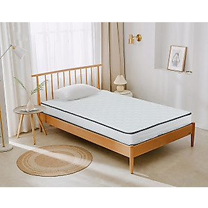 5/6/8/10/12 inch Twin Size Mattress with Cover, Innerspring Mattress in a Box for a Cool Sleep & Pressure Relief, Medium Firm Mattress Pad Twin Mattresses, Bed in a Box, CertiPUR-US Certified