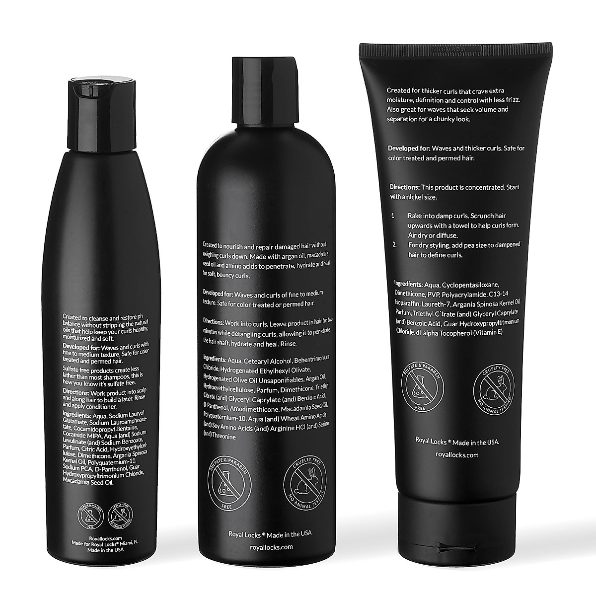 Royal Locks Wave Essentials Set | Clean Curls Shampoo, Curl Quench Conditioner, Dream Cream Curl Cream | Cleanses, Conditions, and Enhances Volume + Tames Frizz (7.5 fl oz, 12 fl oz, 8.5 fl oz)