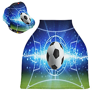 Sport Ball Football Soccer Carseat Canopy Cover,Breastfeeding Cover Nursing Cover Scarf Breathable,Baby Car Seat Cover
