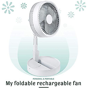 Bell+Howell My Foldaway Fan Rechargeable Fan Ultra Lightweight Portable Compact Extendable to 4 Feet High with 3 Speed Modes As Seen On TV