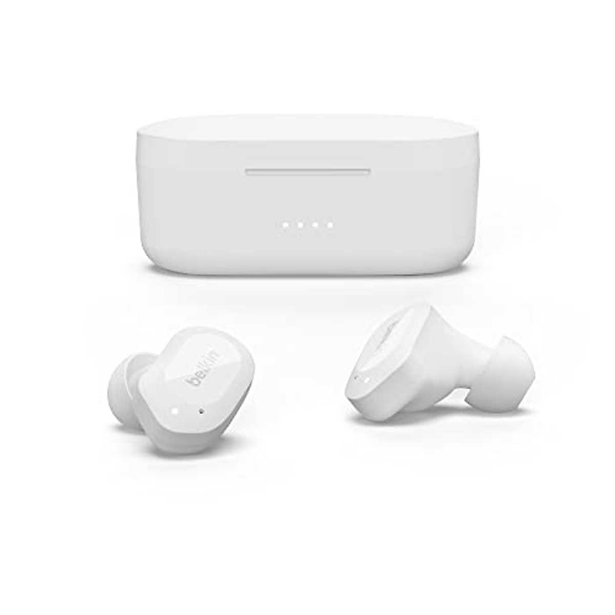 Belkin Wireless Earbuds, SoundForm Play True Wireless Earphones with USB-C Quick Charge, IPX5 Sweat and Water Resistant, 38 Hour Play Time, Compatible with iPhone, Galaxy, Pixel and More - White