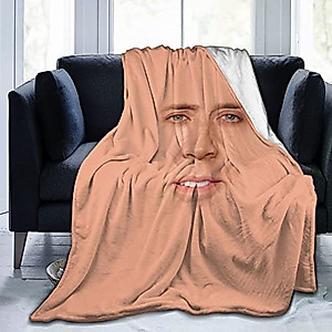 Nicolas Cage Blanket Ultra Soft Throw Blankets Warm Flannel Blanket All Seasons Blankets for Sofa Bed Travel and Camping 3D Print Design 50"x40"