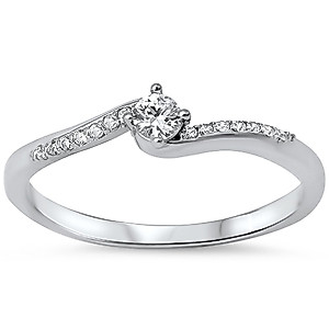 Oxford Diamond Co Cz Promise .925 Sterling Silver Ring Size 8