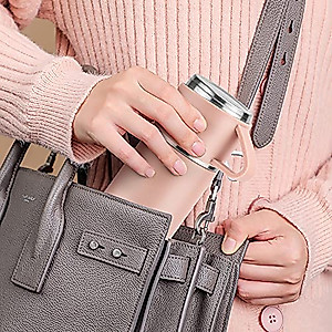 Stainless Steel Thermo 500ml/16.9oz Vacuum Insulated Bottle with Cup for Coffee Hot drink and Cold drink water flask.(Pink,Single)