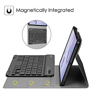 FINTIE Keyboard Case for Samsung Galaxy Tab A 8.4 2020 Model SM-T307, Slim Shell Lightweight Stand Cover with Detachable Wireless Bluetooth Keyboard, Black