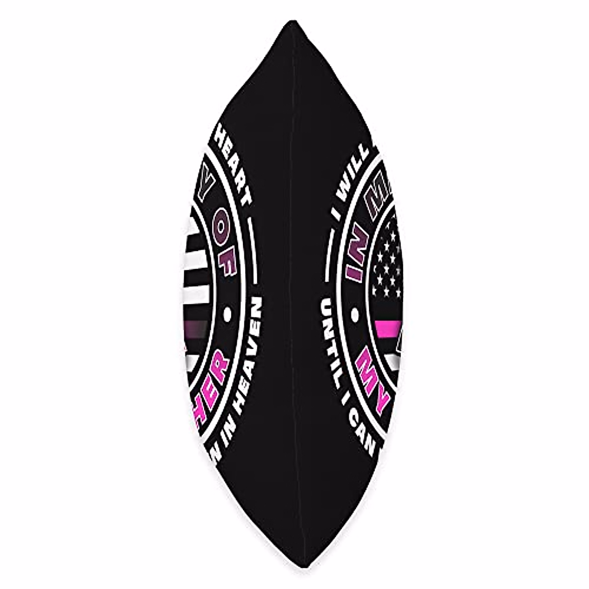 My mom passed away and I miss her so much! USA Flag with Pink and Black Ribbon in Memory of My Mother Throw Pillow, 16x16, Multicolor