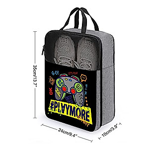 Frcavbin Video Game Weapon Travel Shoe Bag Shoes Carrier with Handle and Zipper Foldable Shoe Puches Organizer for Home storage School starts