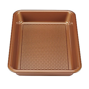 Ayesha Curry Nonstick Bakeware Nonstick Baking Pan With Lid / Nonstick Cake Pan With Lid, Rectangle - 9 Inch x 13 Inch, Brown, Copper
