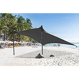 ABCCANOPY Beach Portable Sun Shelter for Beach, Camping Trips (7x7 FT, Gray)