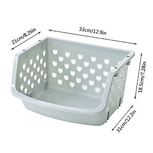 SKFVKAB Plastic Stackable Storage Bins for Pantry 1 Pack Stackable Bins for Organizing Food Kitchen and Bathroom Farm Sink Mat Large