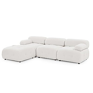 Free Combination Sectional Sofa Reversible Modular Couch Rearrangeable L-Shaped Corner 4 Seaters Sofá with Movable Chaise Ottoman,Upholstered Cloud Deep Seat Couches for Living Room
