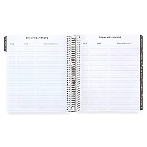 Erin Condren 7" x 9" Platinum Coiled Focused Teacher Lesson Planner (August 2023 - July 2024) - Quartz Grid Vegan Leather Cover - 80 Lb. Thick Mohawk Paper, 12 Month Calendar