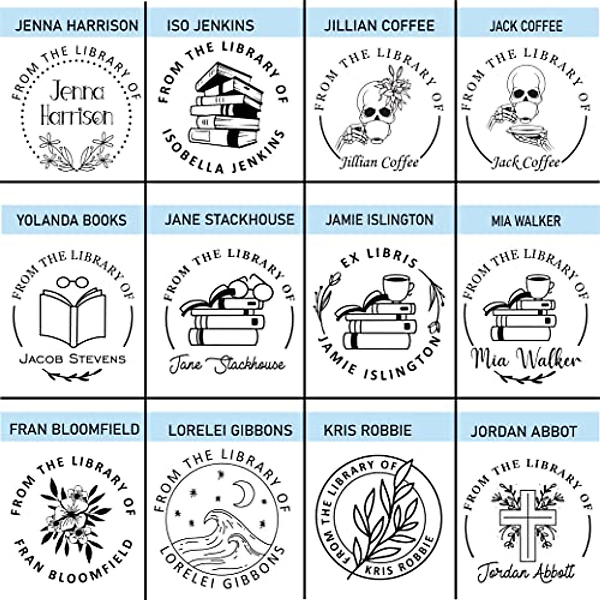 Butterfly Design, Monogram, Animals and Flowers. Custom Book Seal embossers Personalized Gift from The Library Book Belongs to Classroom