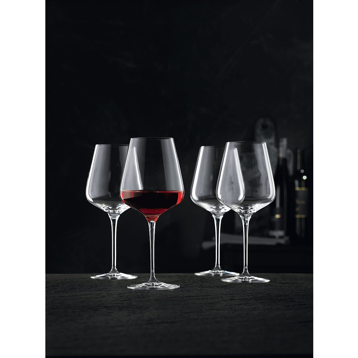 Nachtmann ViNova Collection Red Wine Magnum Glass, Set of 4, 23-Ounces, Bordeaux Wine Glasses, Long Stemmed, Large, Made of Clear Crystal Glass, Dishwasher Safe