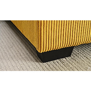 Container Furniture Direct Luxe Oversized Two-Piece Sectional Couches for Living Room, 102.4-Inch L Shaped Sofa with Chaise, Upholstered with Corduroy Fabric, Ginger Yellow -Left Facing