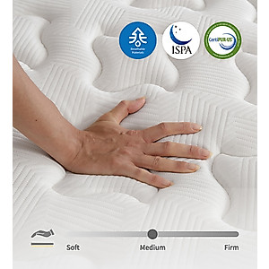 Cejato King Size Mattress,12 Inch Hybrid Mattress in a Box with Gel Memory Foam,Individually Wrapped Pocket Coils Innerspring,Pressure-Relieving and Supportive.