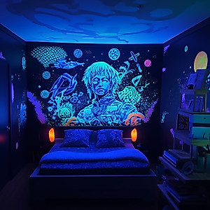 Black Light Bulbs, LED Black Flood Light Bulb for Glow in The Dark, 12W Blacklight Bulb 120W Equivalent, UV Black Light Light Bulb for Glow Party, Body Paint Fluorescent Poster Blacklight