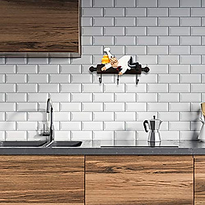 YARNOW Chef Wall Hanger Fat Chef Decor Bakery Decorative Chef with Bread Figurine Wall Hooks Keys Coats Aprons Utilities Hook Chef Wall Art for Kitchen Living Room Wall Decor