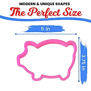 Marranitos Pig Cookie Cutter 5.5 Inch – Made in the USA – Durable Plastic Pig Cookie Mold