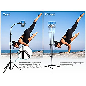 Elitehood 81" Tall Tripod for iPhone, Flexible Phone Tripod with 17in Adjustable Gooseneck, Cell Phone Tripod Stand with Remote Compatible with iPhone 13 Pro Max / 13 Pro / 12 Pro Max, Android Phone