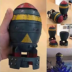 Zteng 7.9 Inch Mini Nuke Bomb Storage Box, Creative Resin Handmade Crafts,3D Mini Retro Model Rocket Resin Storage Bin, Key Storage Decor Small Box for Desktop Home Decor (7.9in)