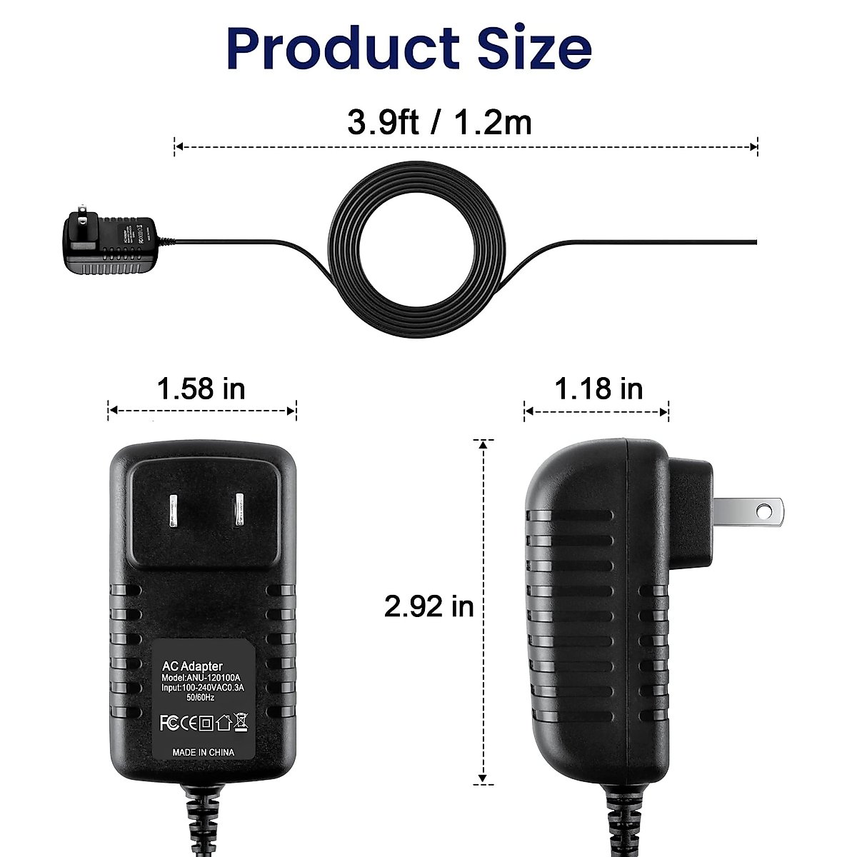 XFXMTJJ Replacement Charger 6V 2A AC/DC Adapter Compatible with ProForm Elliptical: 390E, 590E, 380F & 785F Power Cord
