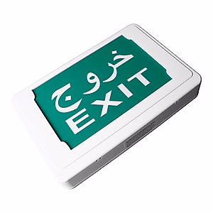 Green LED Exit Indicator Light, Wall Mounted Emergency Exit Sign with Built,in Battery, AC85,265V, Ideal for Safety in Corridors and Stairwells