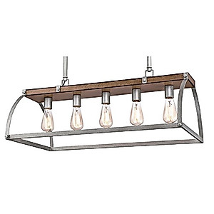 Westinghouse Lighting 6351700 Oak Lane Five-Light Indoor Chandelier, Barnwood & Galvanized Steel
