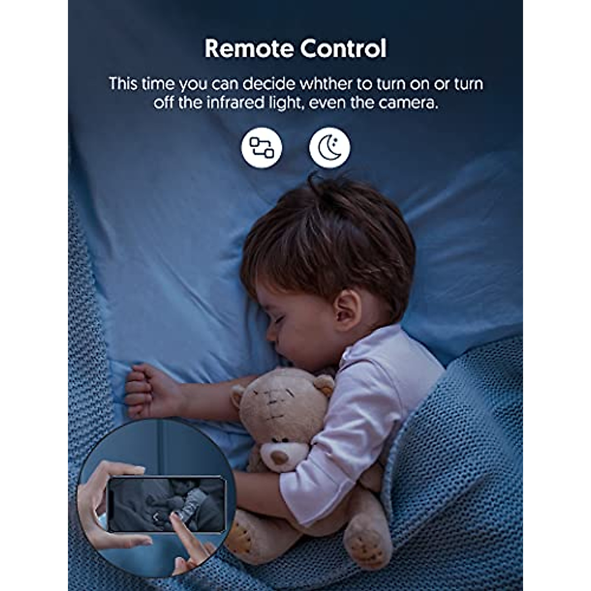 Baby Monitor WiFi Smartphone, 1080P Nanny Cam, Baby Camera Monitor with Motion & Sound Detection, Infrared Night Vision, Two Way Audio, Compatible with Alexa, GNCC C1