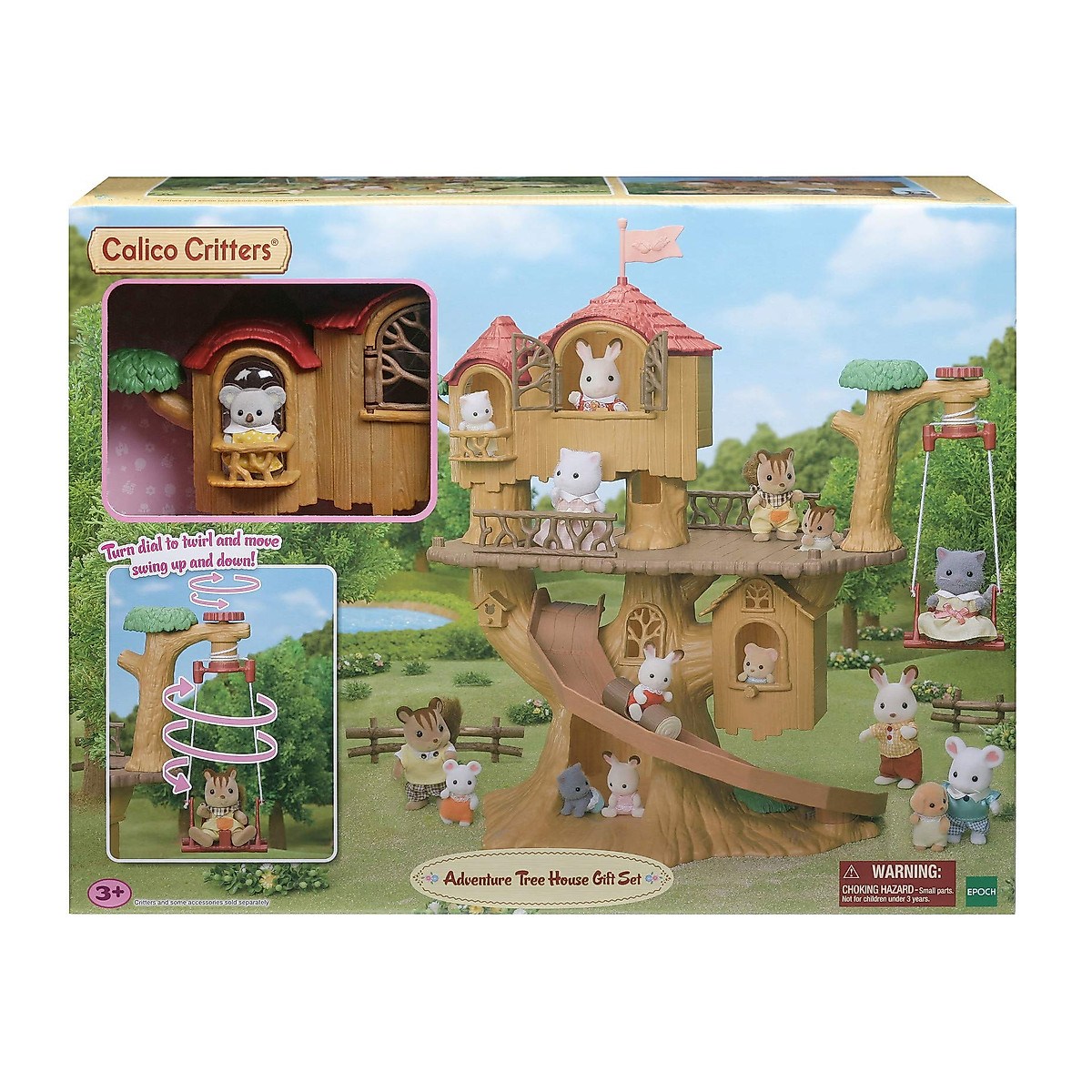 Calico Critters Adventure Treehouse Gift Set, Collectible Dollhouse, Figure and Accessories