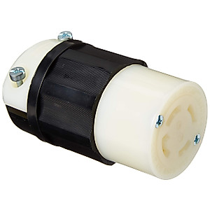 Leviton 2733 30 Amp, 480 Volt 3-phase, NEMA L16-30R, 3P, 4W, Locking Connector, Industrial Grade, Grounding - Black-White