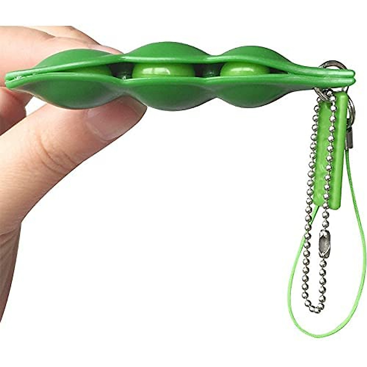 12PCS Squeeze Bean Keychain Fidget Toys for Skin Picking, Pea Pod Sensory Fidget Toys,Peanut Poppers Fidget Toy,Stress Relief Toys,Party Favors