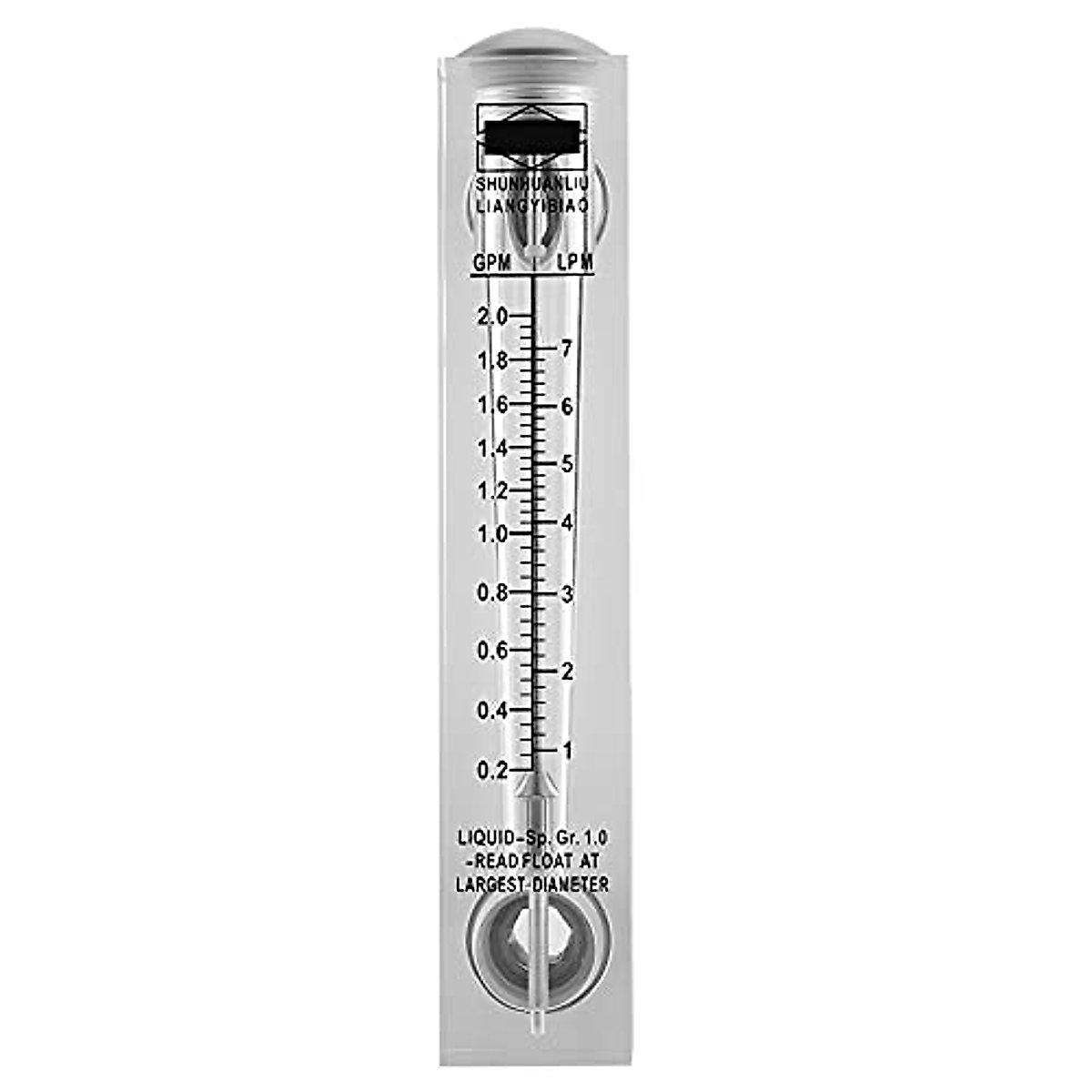 Water Meter Water Flow Meter Flow Meter Water Flow Meter for Rv Flow Sensor,Panel Type Glass Liquid Flowmetre Water Flow Measuring Meter 0.2-2GPM/1-7LPM