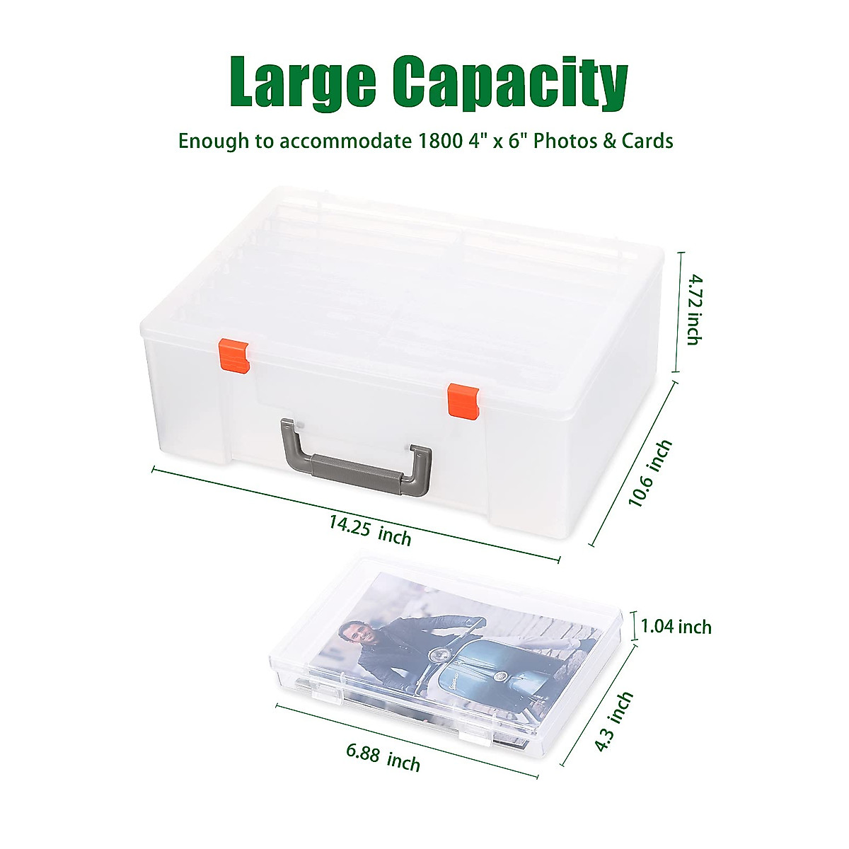 iBune Large Lock Box, Lockable Storage Box Medicine Lock Box