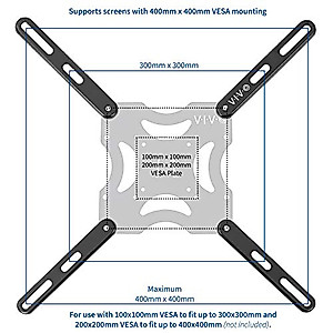 VIVO Steel VESA Extension Mount Adapter Brackets for Screens 32 to 55 inch LCD LED TV, Conversion Plate Kit for VESA up to 400x400mm, MOUNT-AD400B