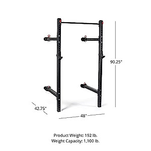 Titan Fitness X-3 Series 82-inch Wall Mounted Folding Power Rack, Space Savings Rack, Folds up to 8â€ from the Wall