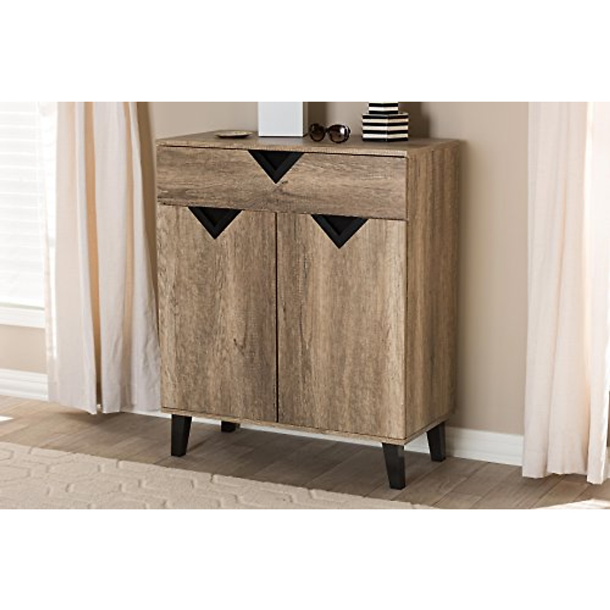 Baxton Studio Cambria Shoe cabinet, Light Brown