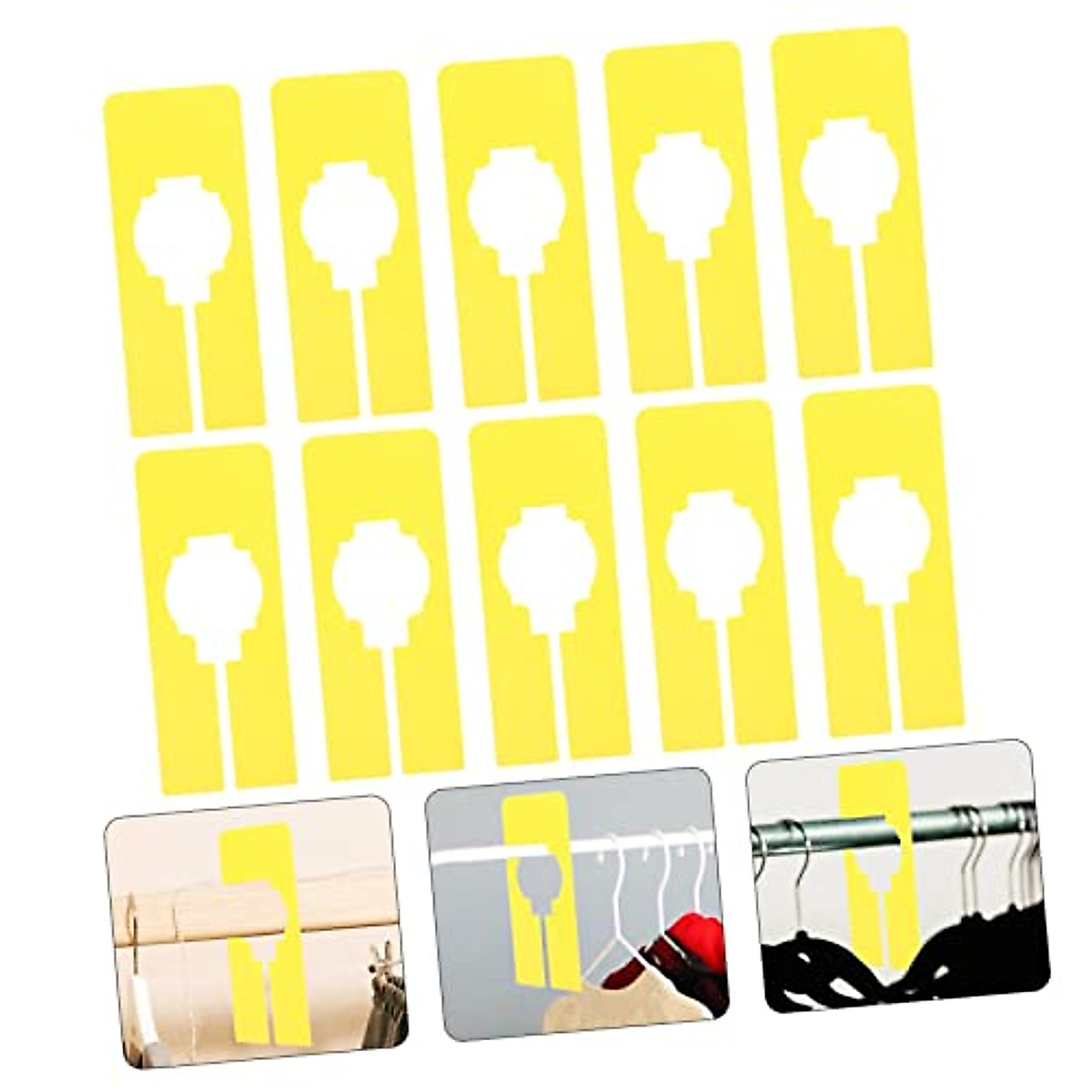 GREENADSCAPE 10pcs Clothes Divider Clothing Rack Size Divider Closet Separators Label Wardrobe Closet Clothes Rack Weekly Clothes Organizer for Hanger Dividers Yellow Plastic