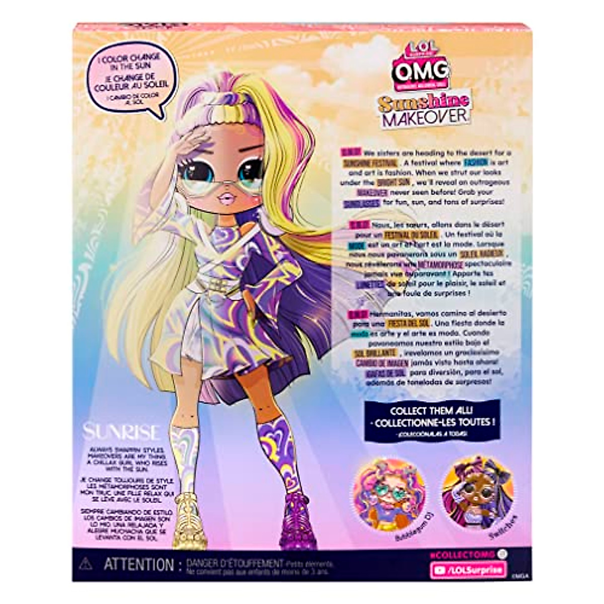 L.O.L. Surprise! LOL Surprise OMG Sunshine Color Change Sunrise Fashion Doll with Color Changing Hair and Fashions and Multiple Surprises – Great Gift for Kids Ages 4+