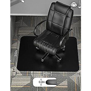 Office Chair Mat for Carpet, Hardwood and Tile Floor, 1/5" Thick Desk Chair Mat, 35" x 45" Anti-Slip Carpet Chair Mats for r Low/Medium Pile Carpets