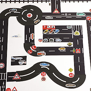 Cayway 10 Pieces Road Tape DIY Traffic Sign Set, Trains Railways Train Track Model Traffic Washi Tape Car Stickers Road Sticker Rolls for Toy Cars