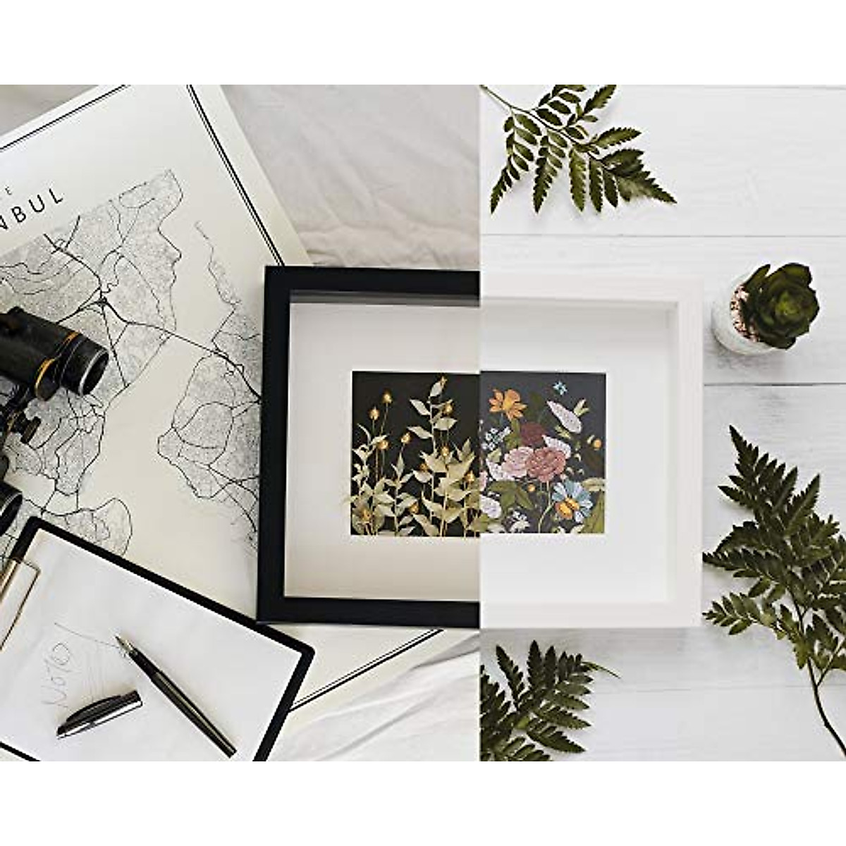 41x41 Black Picture Frames - Ready to Hang Solid Pine Wood Poster Frame - Photo Frame Polished Glass Front Clear Plexiglass Display Photograph - Hanging Hardware Included - Home wall Decor - 41 x 41