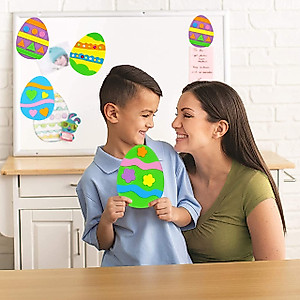 132 Pcs Foam Easter Crafts for Kids Bulk (Individually Wrapped) for Spring Home Activity, Makes 12 Eggs by 4E's Novelty