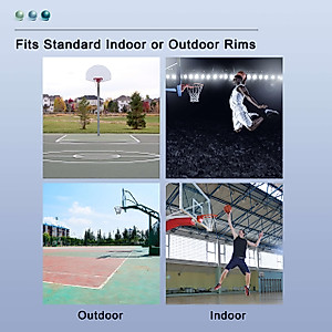 Basketball Net Outdoor, Upgrade Heavy Duty Basketball Net Replacement - Professional All-Weather Anti Whip, Fits Standard Indoor or Outdoor Standard Rim - 12 Loops (White)